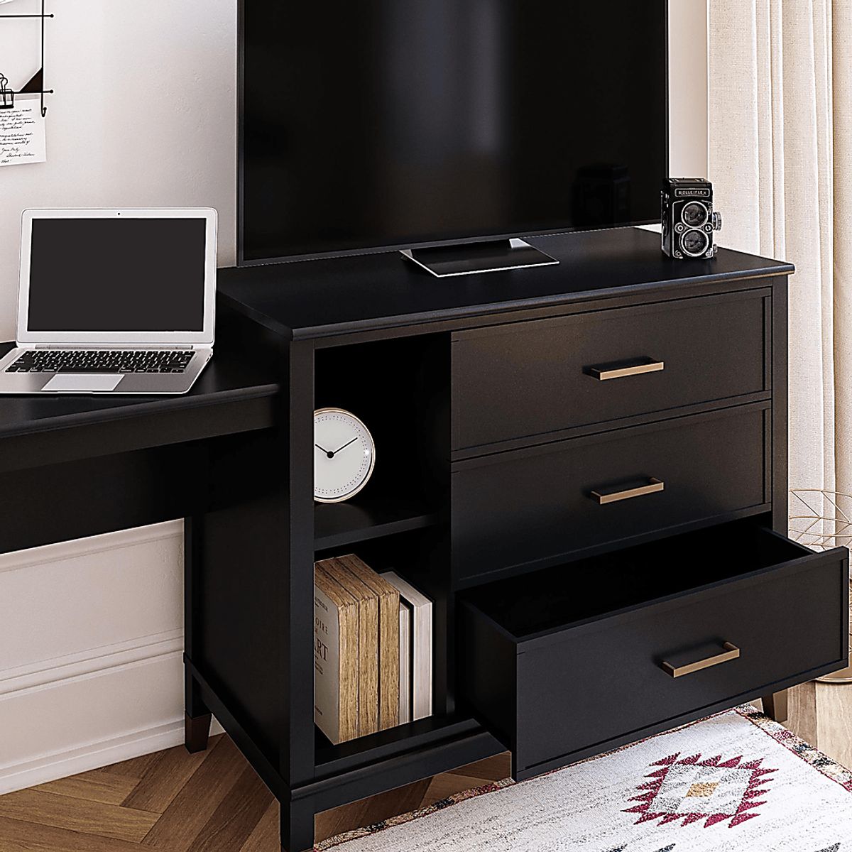 Sarcoxie Black Black,Colors Desk | Rooms to Go