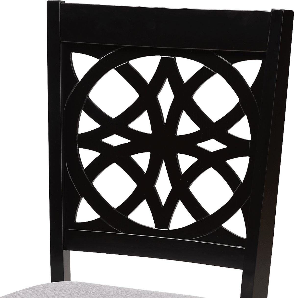 Sarria Dark Wood Sangria Brown Polyester Fabric Dining Chair Set Of 2