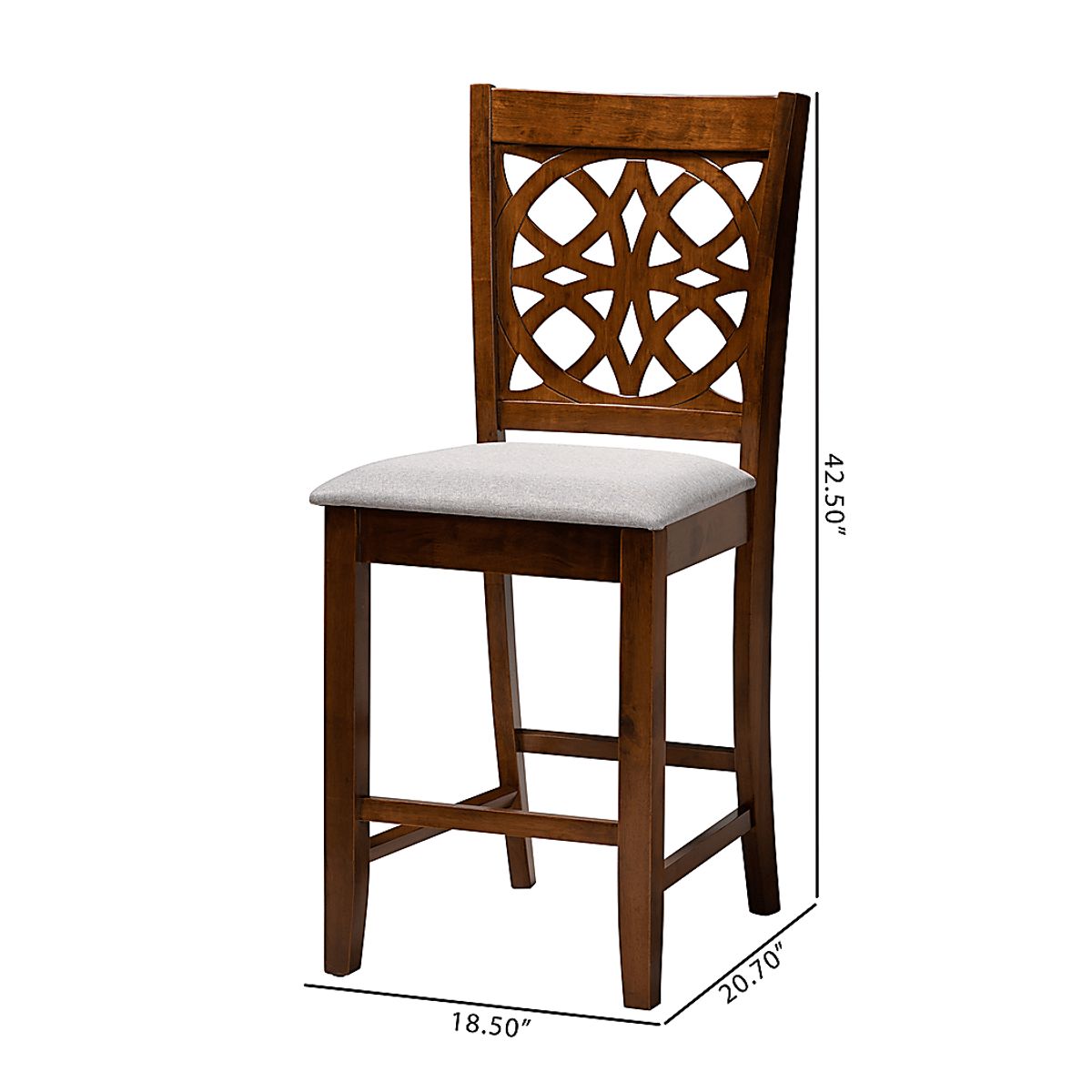 Sarria Dark Wood Sangria Walnut Brown Polyester Fabric Counter Stool ...