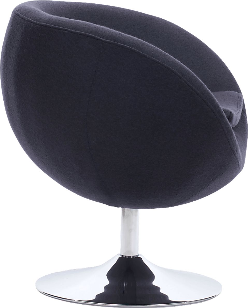 Satay Graphite Gray Polyester Fabric Swivel Accent Chair - Rooms To Go