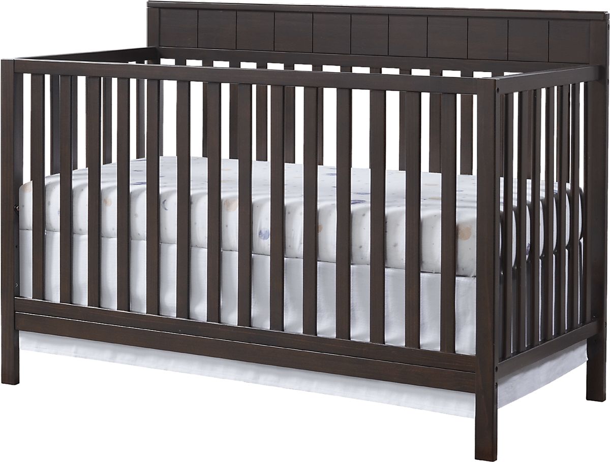 Satine Espresso Dark Wood Convertible Crib | Rooms to Go
