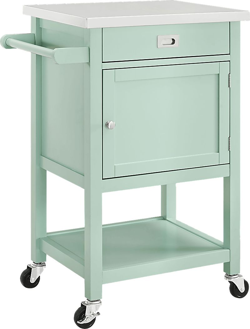 Sattler Light Green Kitchen Cart - Rooms To Go