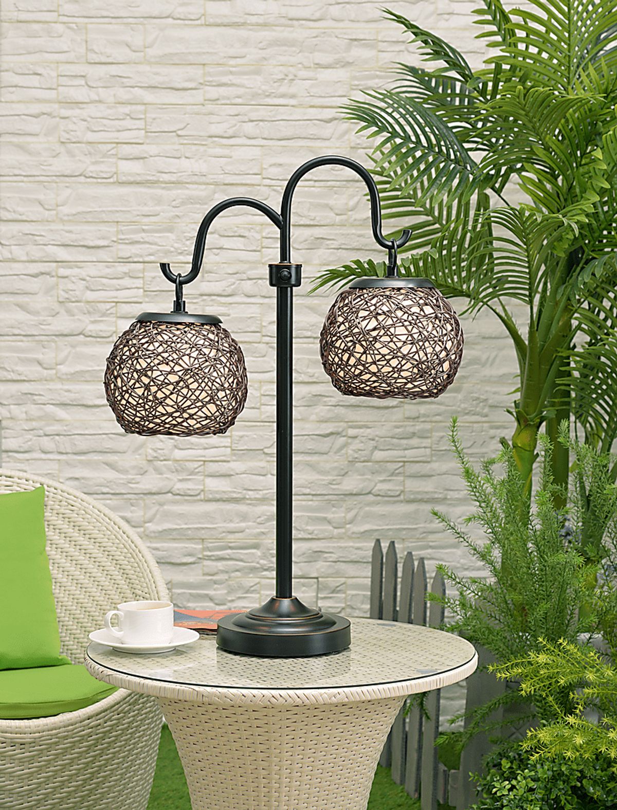 Sauratown Black Outdoor Table Lamp | Rooms to Go