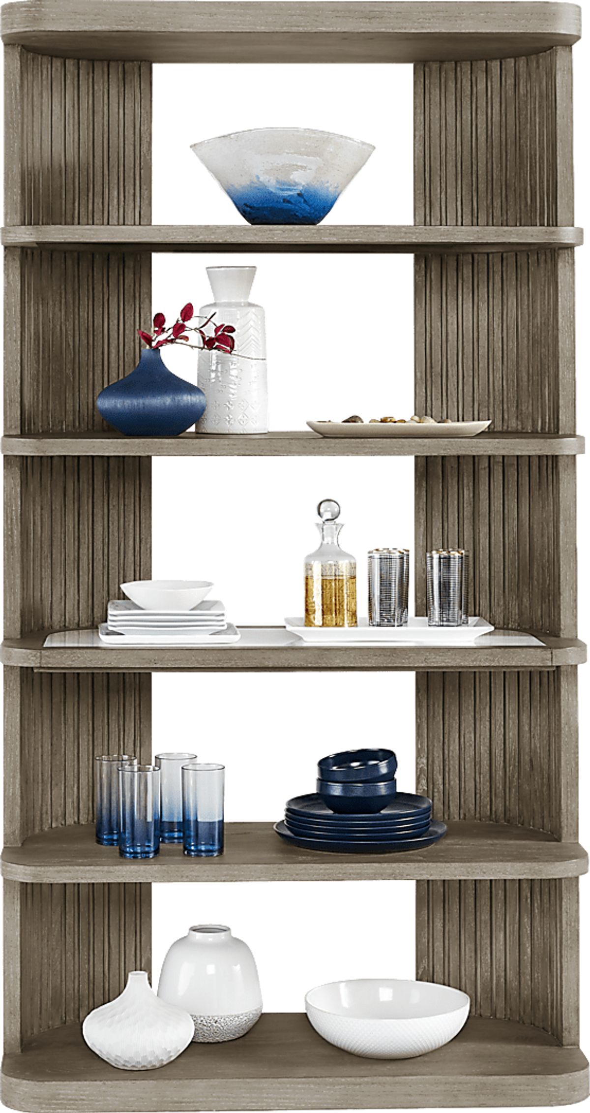 Drew & Jonathan Sausalito Brown Dark Wood Display Cabinet | Rooms to Go