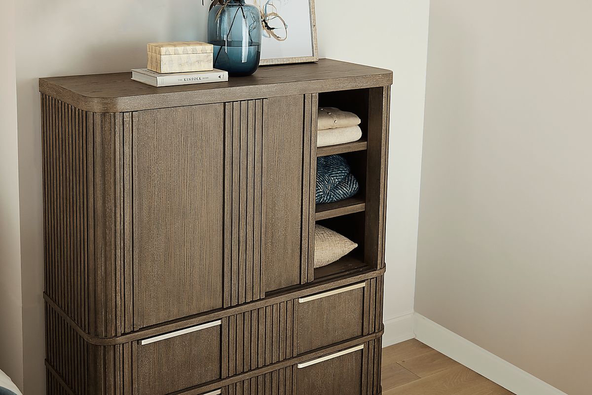 Drew & Jonathan Sausalito Brown Dark Wood 2 Pc Chest | Rooms to Go