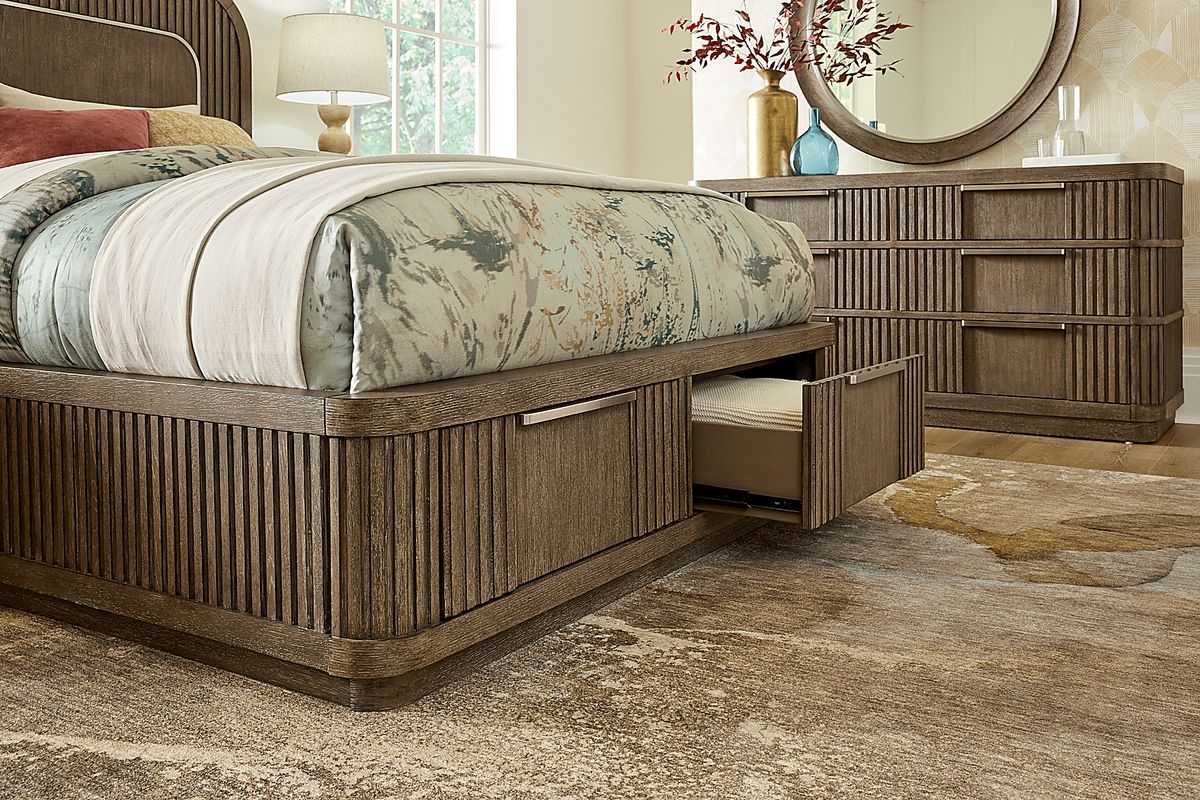 Drew & Jonathan Sausalito 5 Pc Brown Dark Wood Queen Bedroom Set With ...