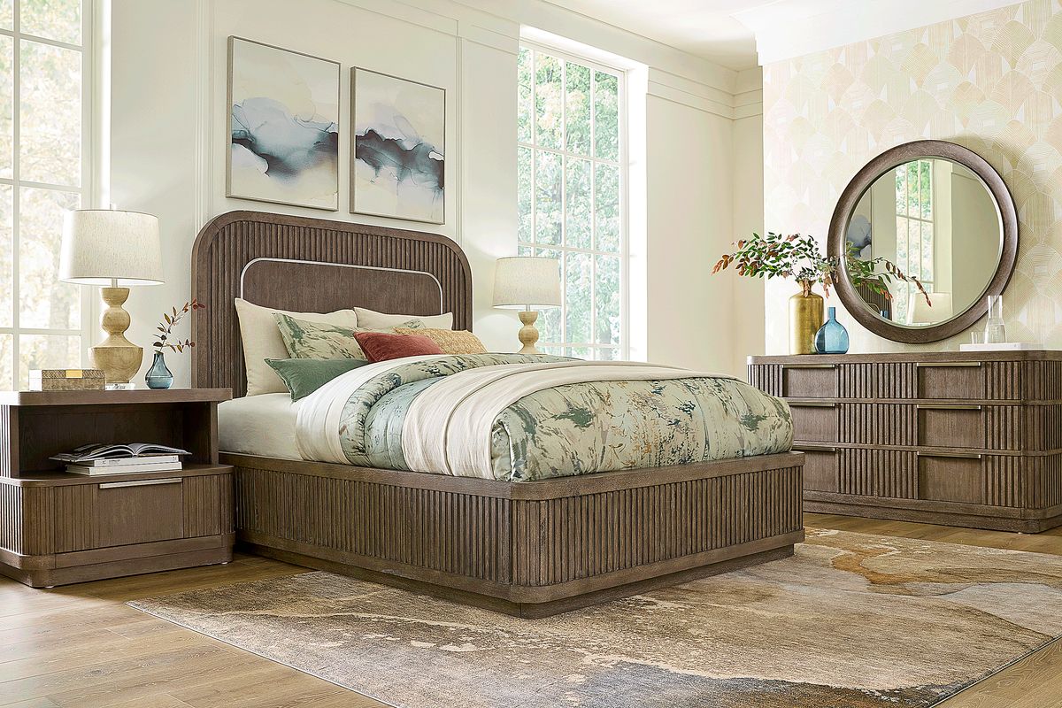 Drew & Jonathan Sausalito Brown Dark Wood 3 Pc Queen Panel Bed | Rooms ...