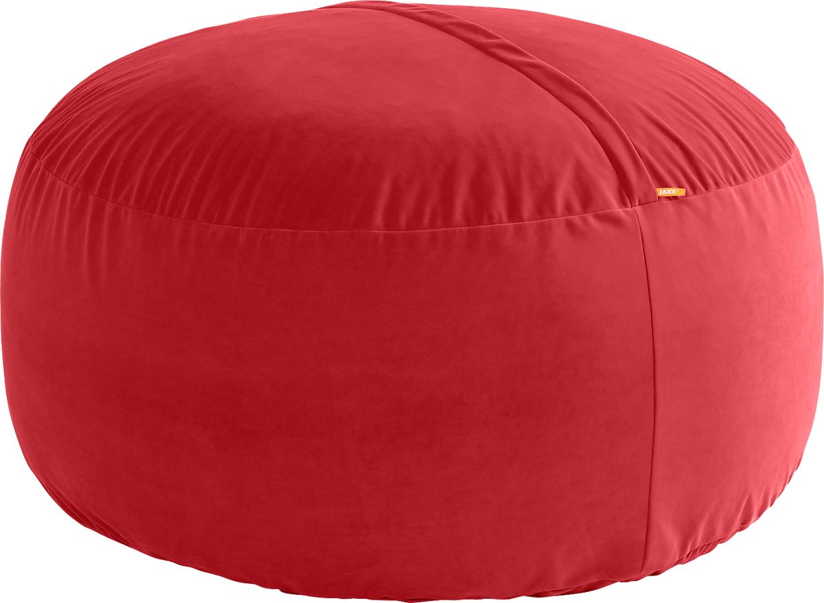 Savenu II Red Velvet Plush Bean Bag Chair | Rooms to Go