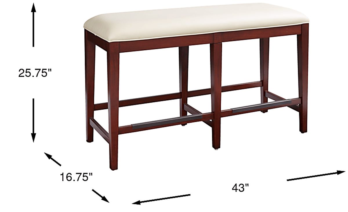 Savona Cherry,White Colors,Dark Wood,White Counter Height Bench | Rooms ...