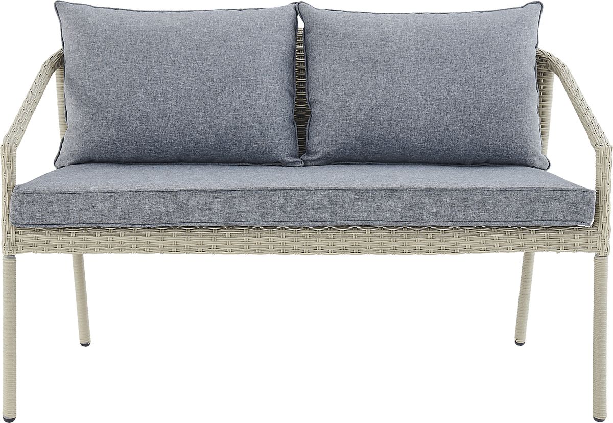Sawtucket Gray Polyester Fabric Outdoor Bench | Rooms to Go