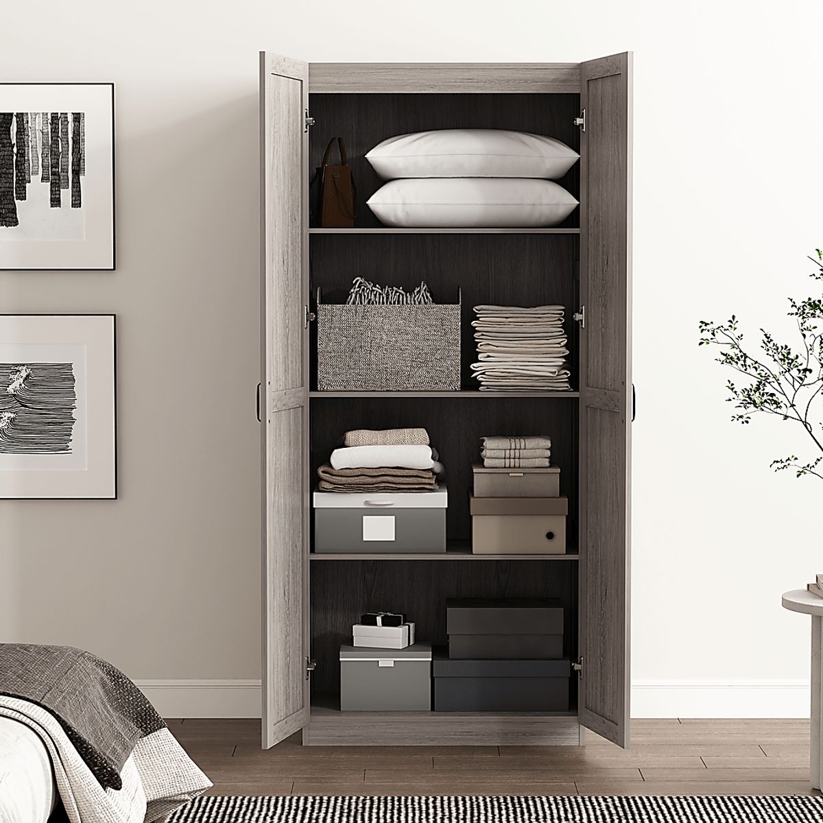 Sawwares II Gray Storage Cabinet | Rooms to Go