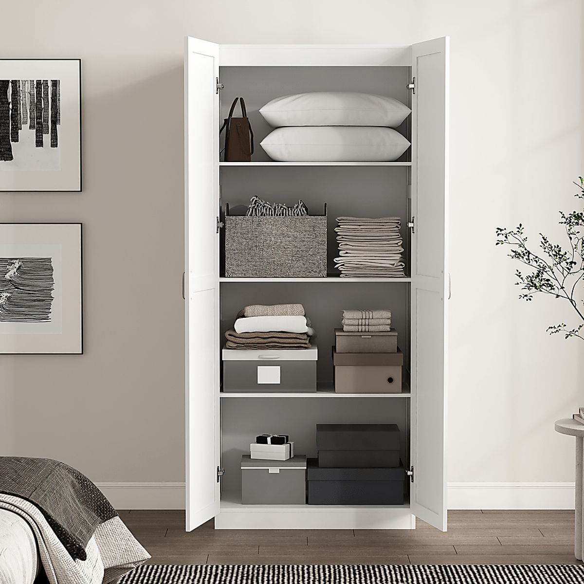 Sawwares II White Colors,White Storage Cabinet | Rooms to Go