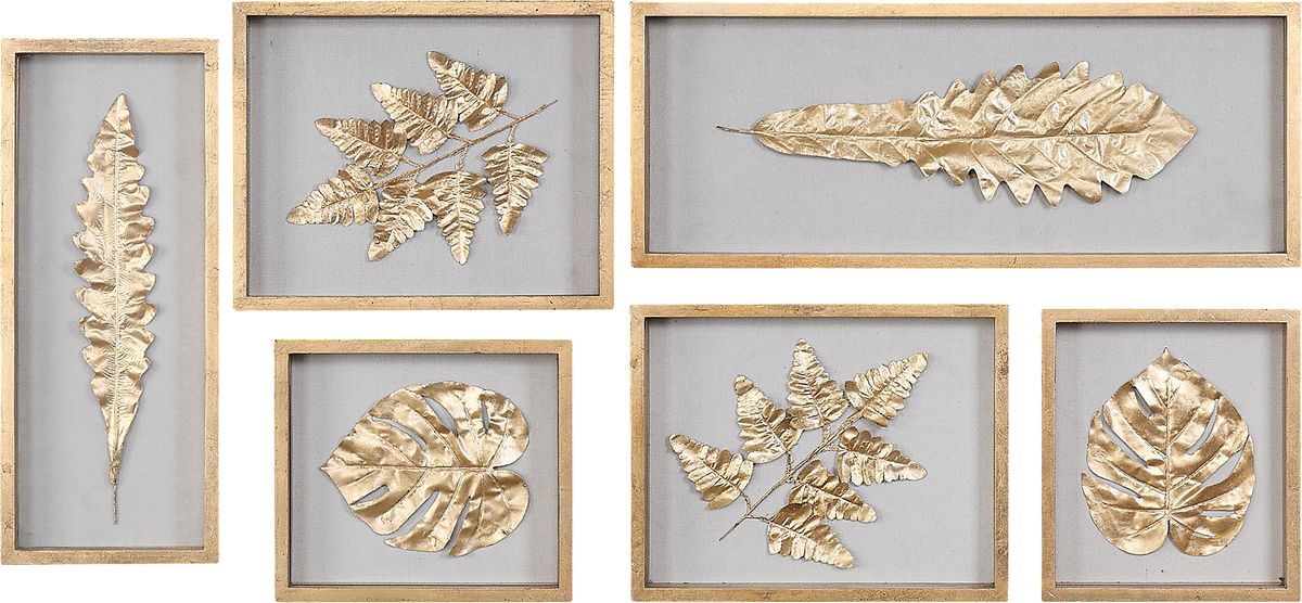 Sayrin Gold Colors,Metal Wall Decor. Set Of 6 | Rooms to Go