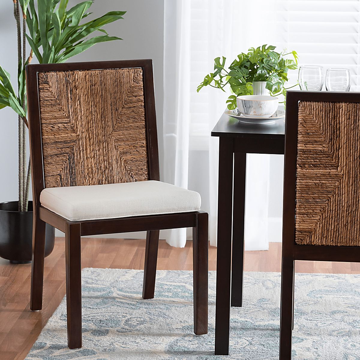 Schiess Brown Cotton,Polyester Fabric Dining Chair | Rooms to Go