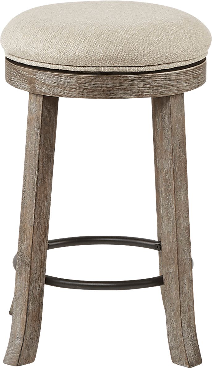 Scoregga Oak Dark Wood,Light Wood Cream Beige Swivel Barstool - Rooms To Go