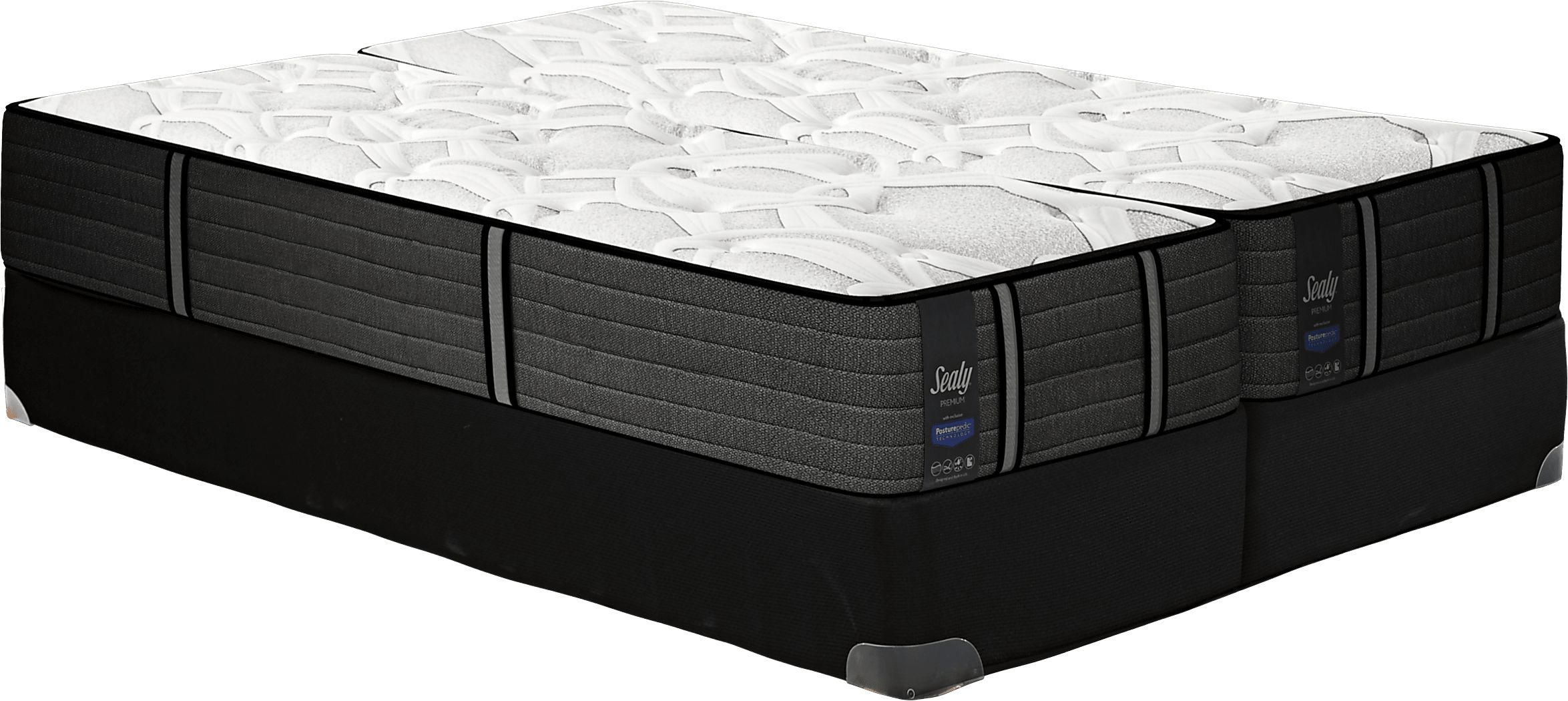 Sealy Premium Seaside Mist Low Profile Split King Mattress Set - Rooms ...
