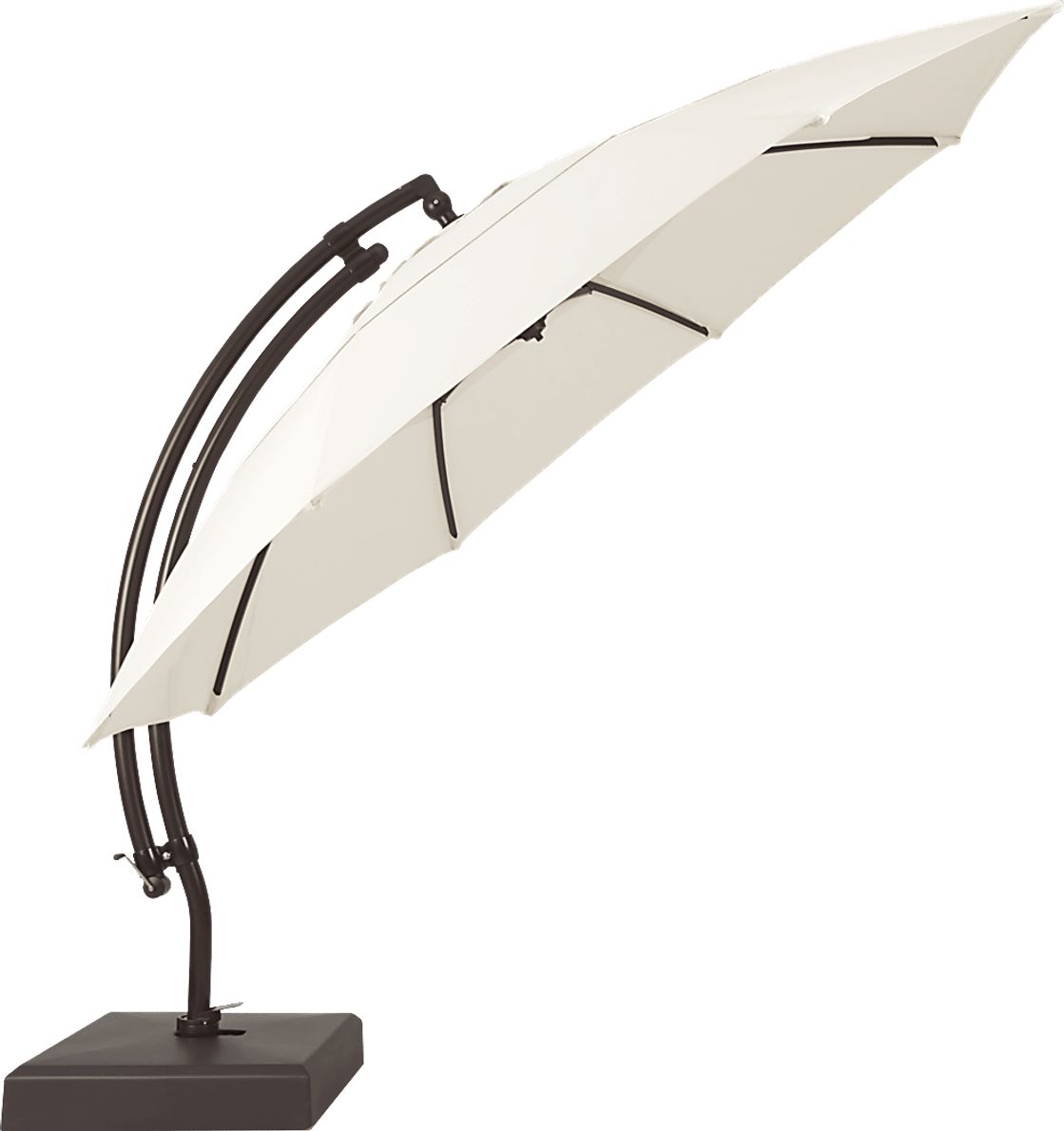 La Mesa Cove 13' Natural Outdoor Curve Cantilever Umbrella with Base ...
