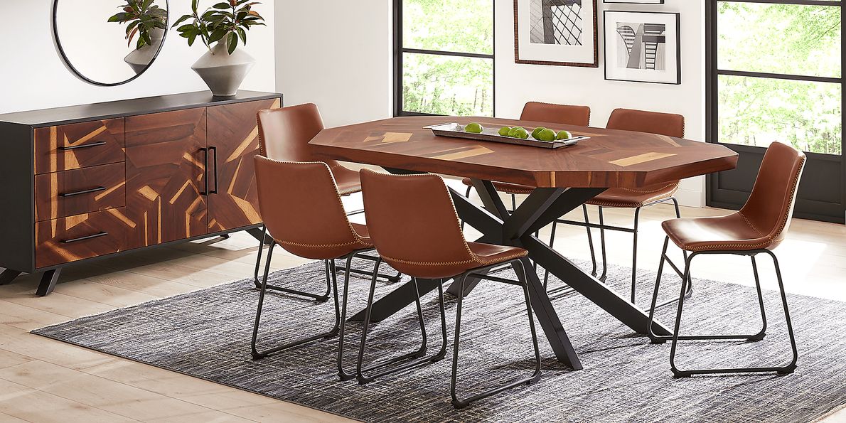 Seneca Cove 5 Pc Natural Light Wood Brown Dining Room Set With Dining ...