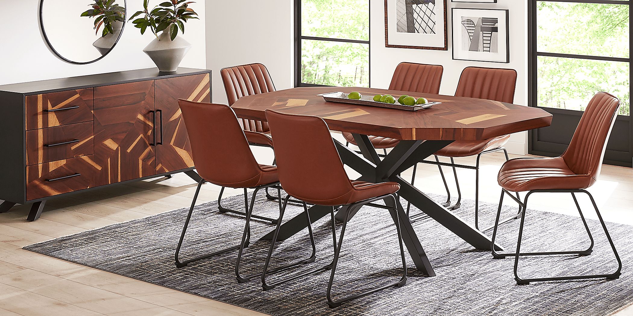 Seneca Cove 5 Pc Natural Light Wood Brown Dining Room Set With Dining ...