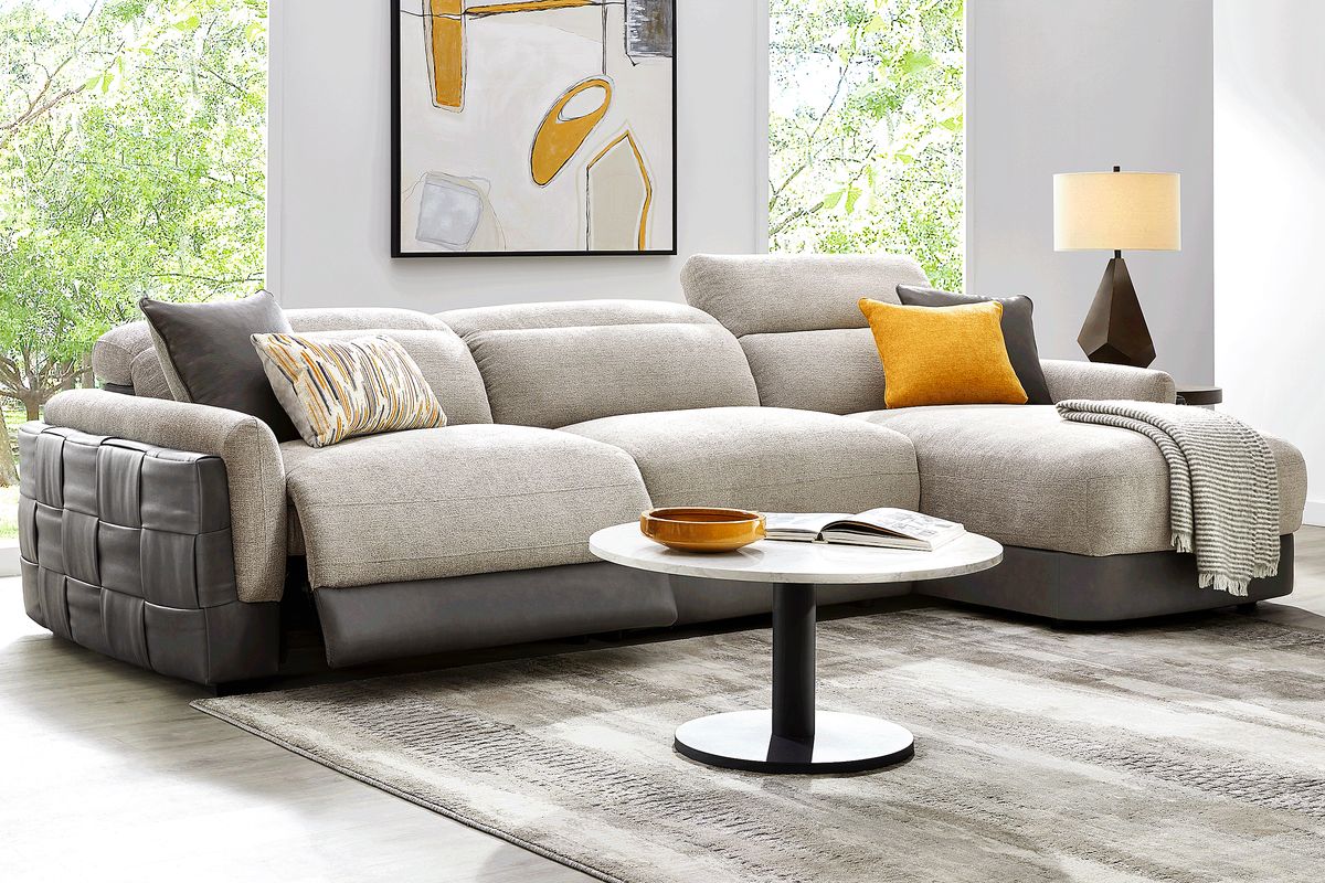 Cindy Crawford Seneca Falls Gray Woven 3 Pc Dual Power Reclining ...