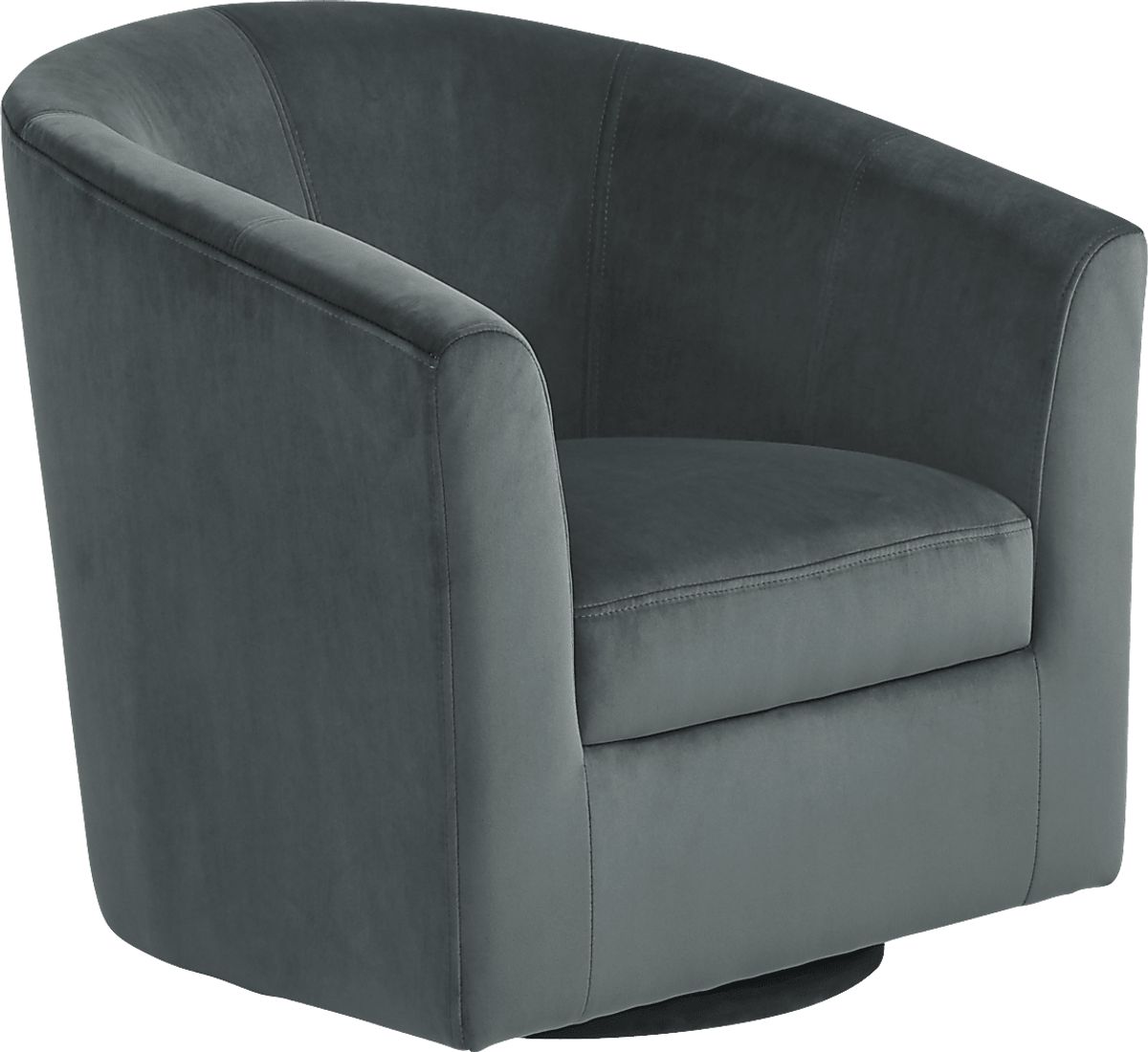 Sentosa Gray Velvet Plush Swivel Accent Chair