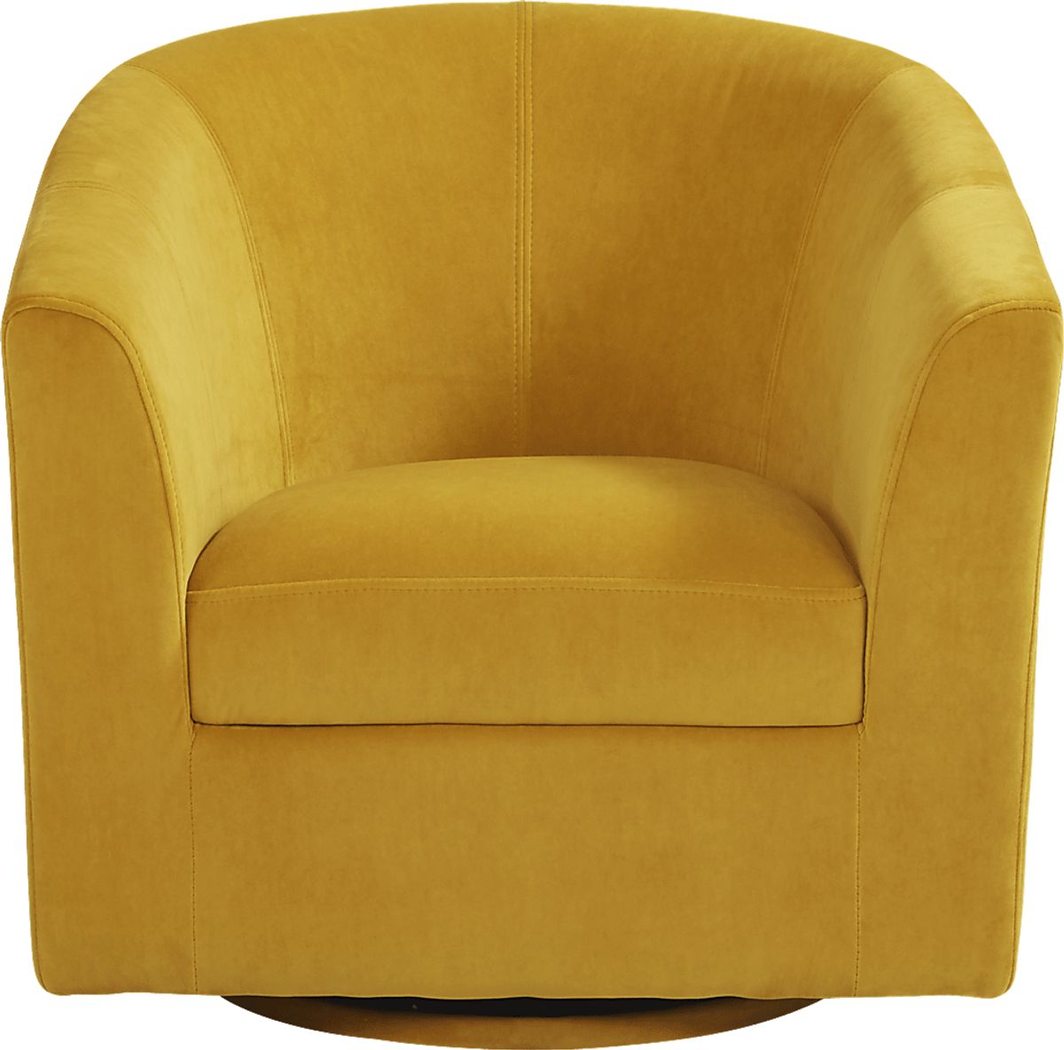 Sentosa Maize Yellow Velvet Plush Swivel Accent Chair | Rooms to Go