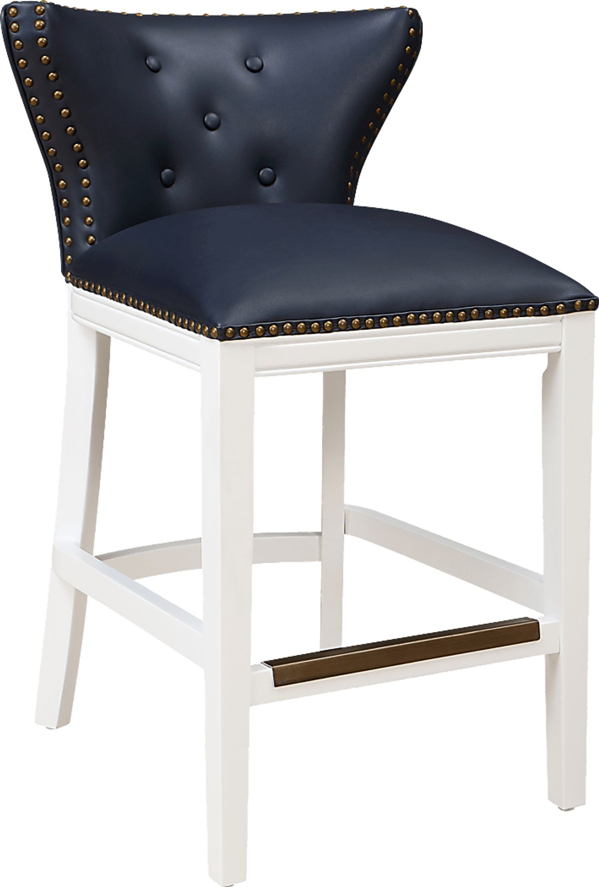 Seyres Blue Polyester,Polyurethane Fabric Counter Height Stool | Rooms ...