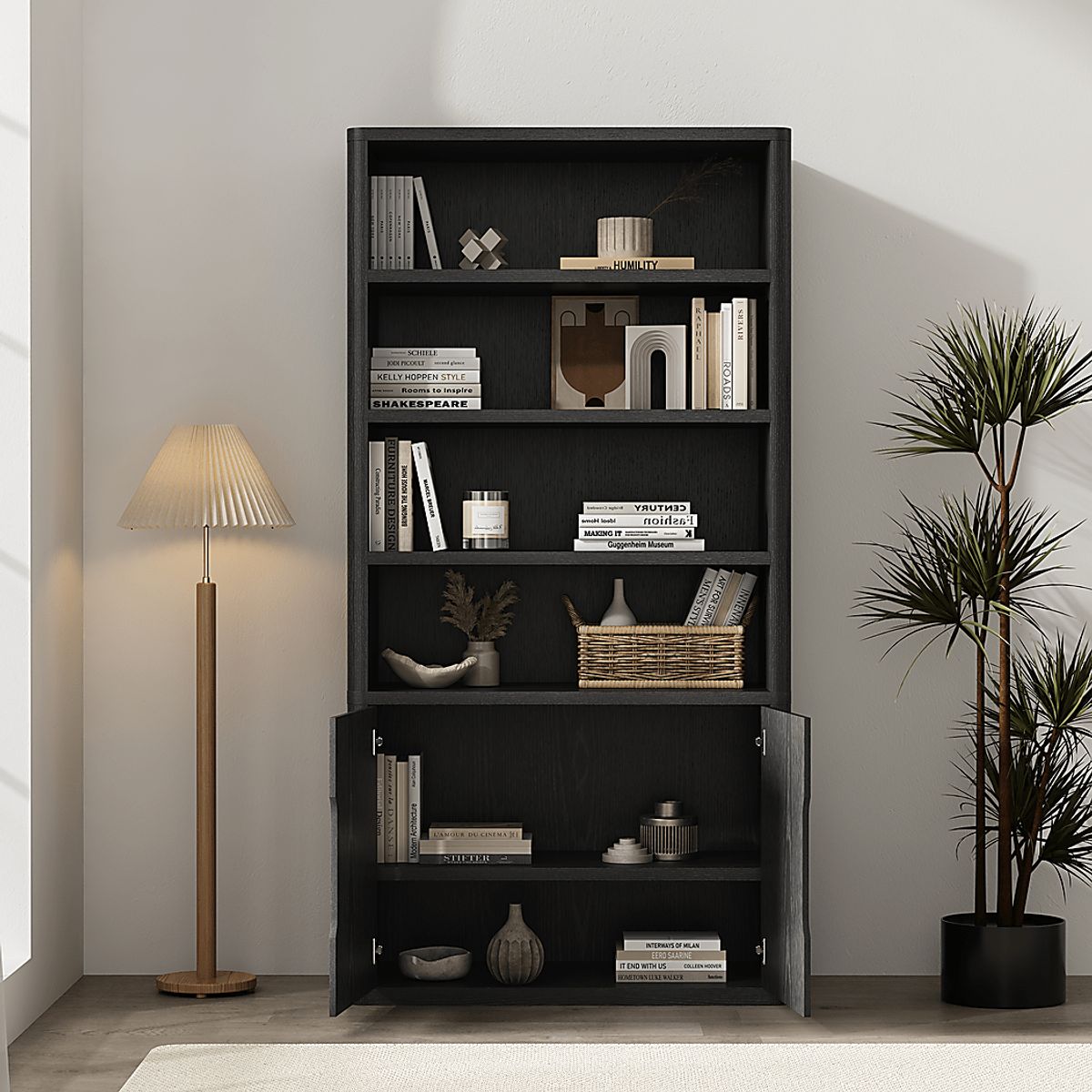 Shadebooks IV Black Black,Colors Bookcase | Rooms to Go
