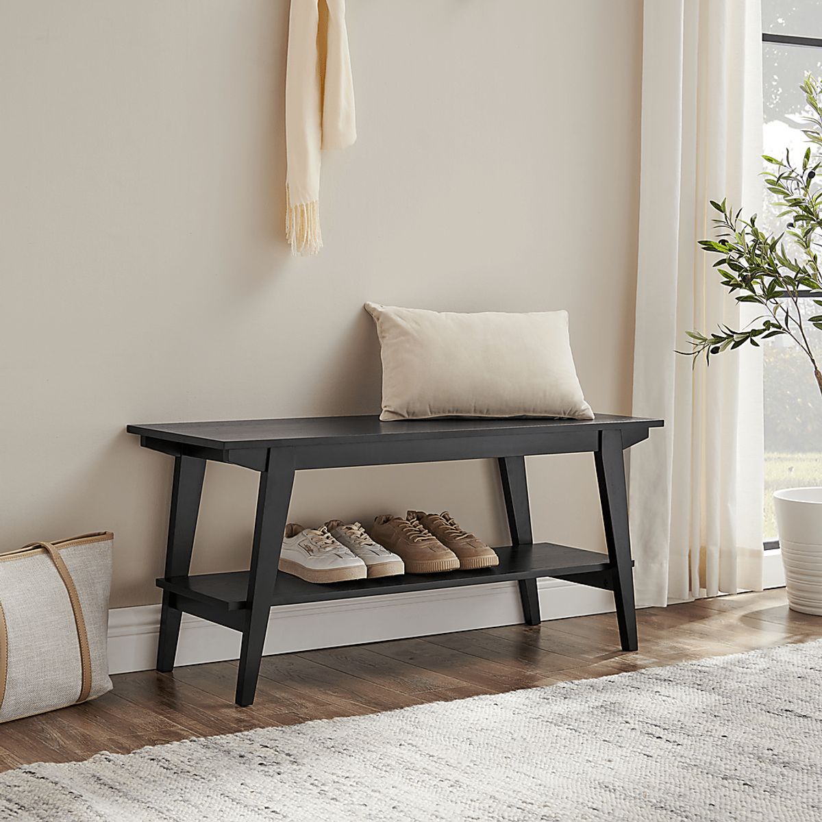 Shadeway Black Black,Colors Dining Bench | Rooms to Go
