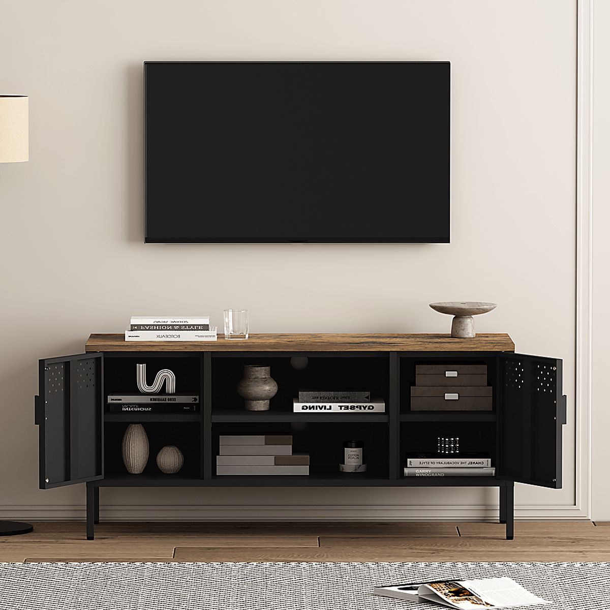 Shadoworks Black 47.5" Console | Rooms to Go