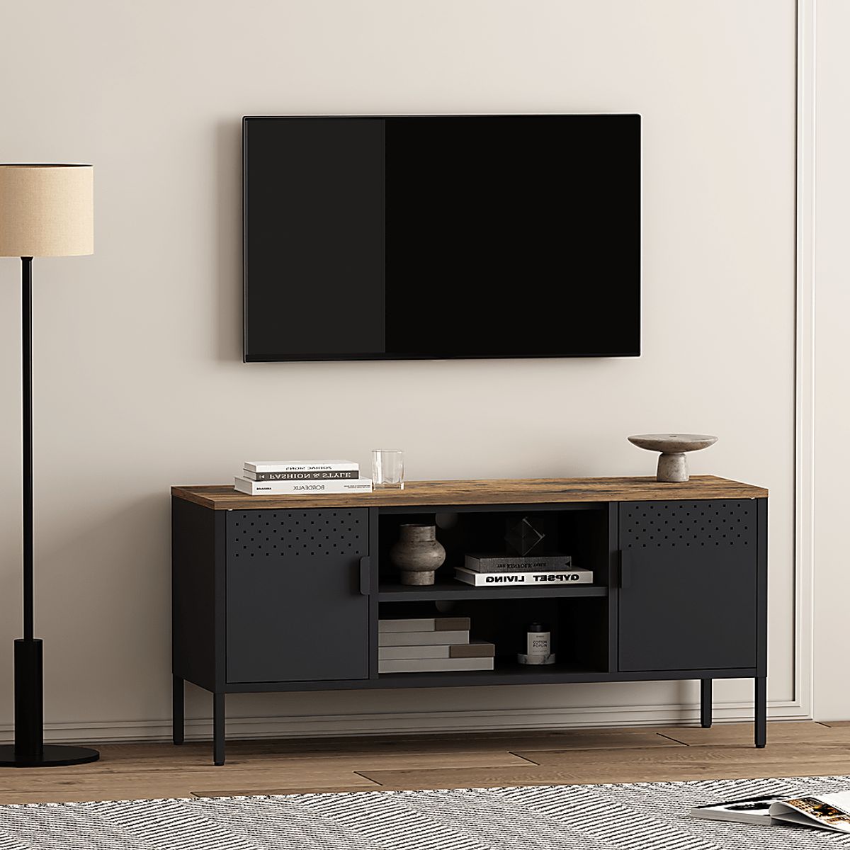 Shadoworks Black 47.5" Console | Rooms to Go