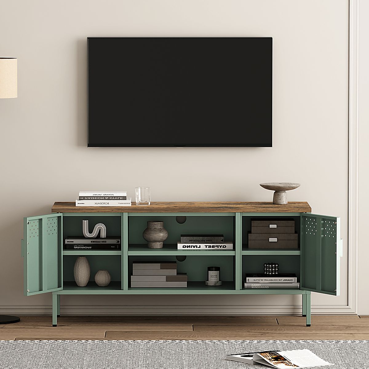 Shadoworks Green 47.5" Console | Rooms to Go