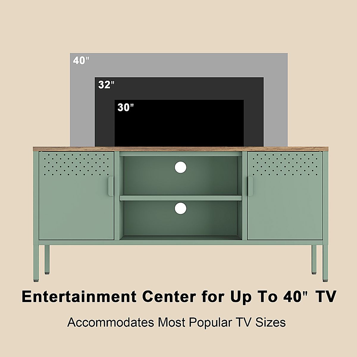 Shadoworks Green 47.5" Console | Rooms to Go