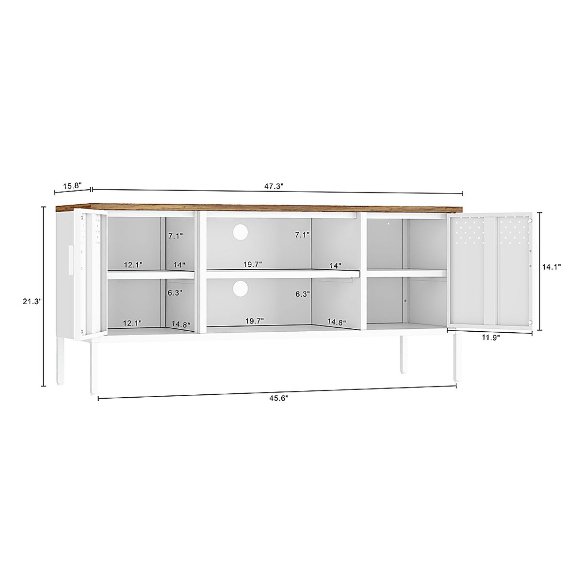 Shadoworks White 47.5" Console | Rooms to Go