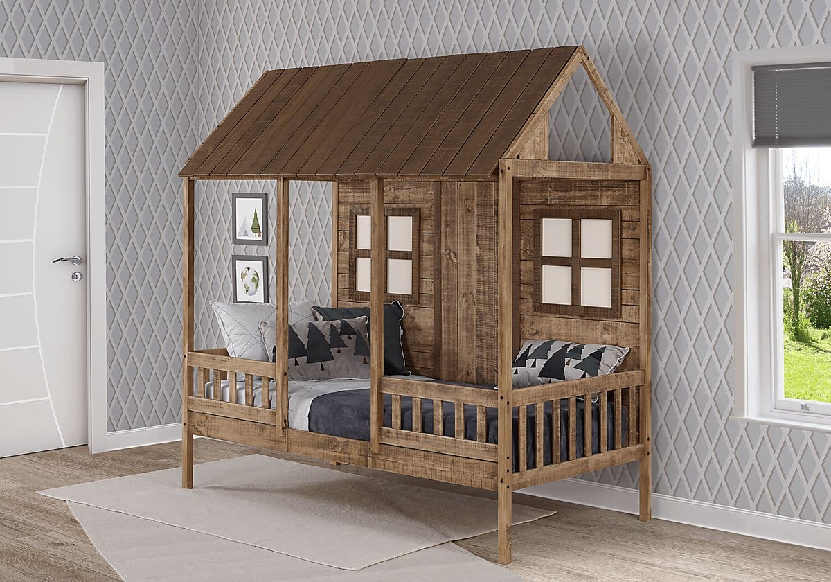 Shady Porch Brown Dark Wood Loft Bed | Rooms to Go