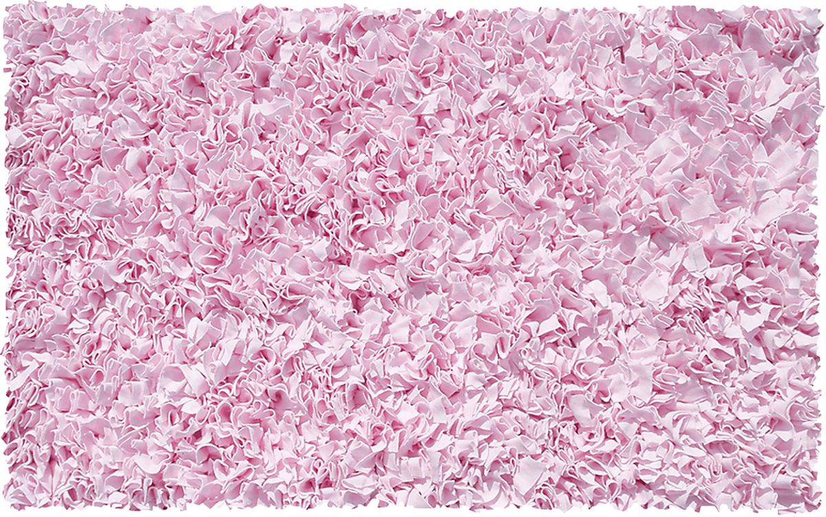 Fuzzy Clouds Pink Cotton Fabric Rug | Rooms to Go