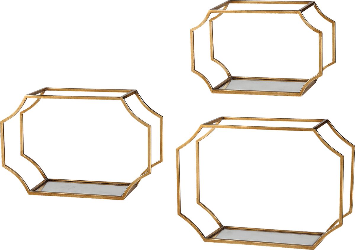 Sharol Gold Colors,Metal Wall Decor, Set Of 3 | Rooms to Go