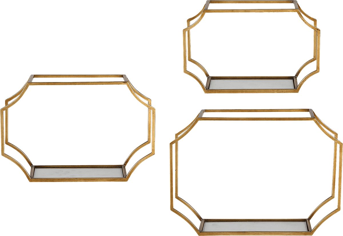 Sharol Gold Colors,Metal Wall Decor, Set Of 3 | Rooms to Go