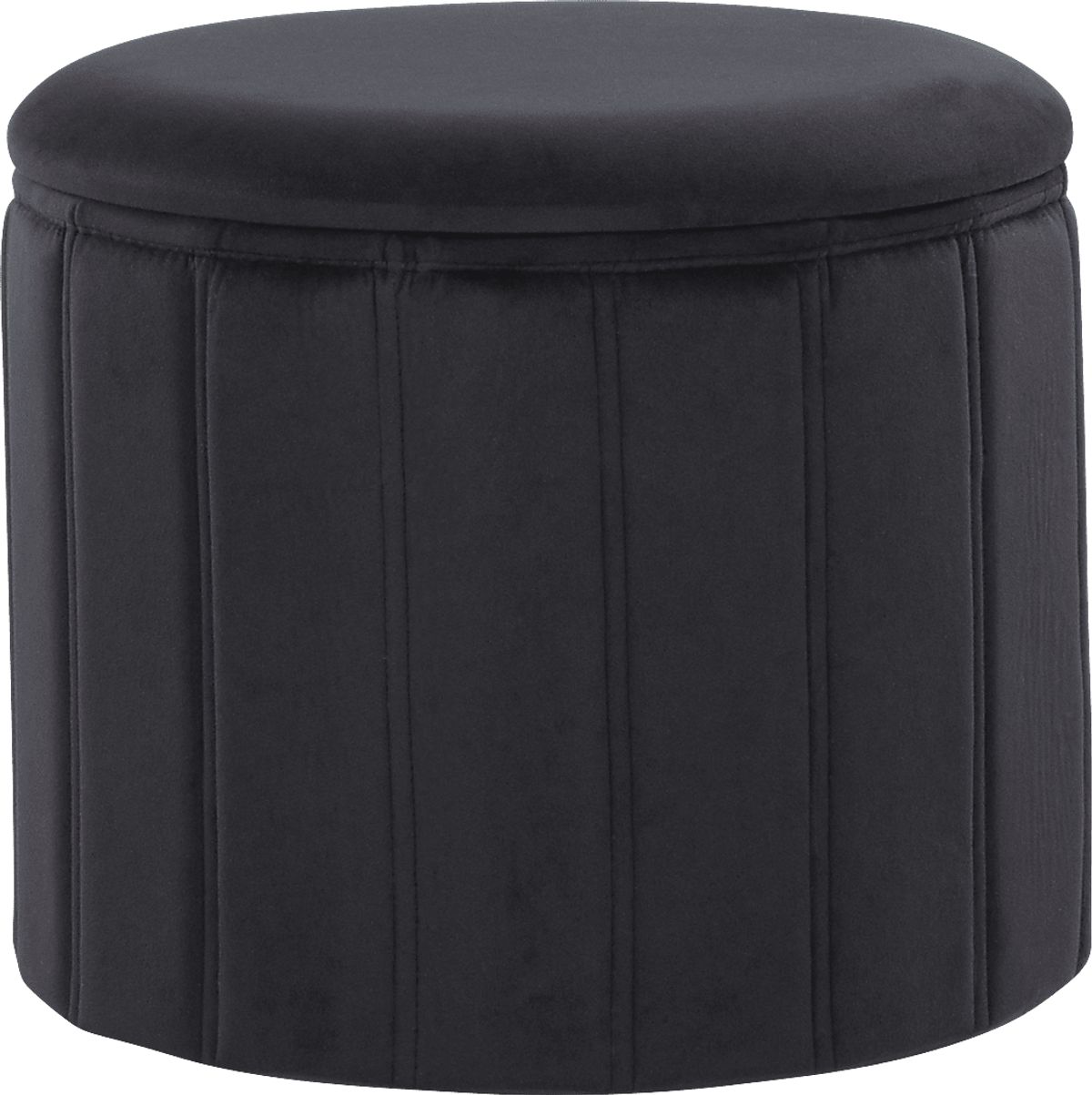 Sharynwood Black Velvet Plush Storage Ottoman | Rooms to Go