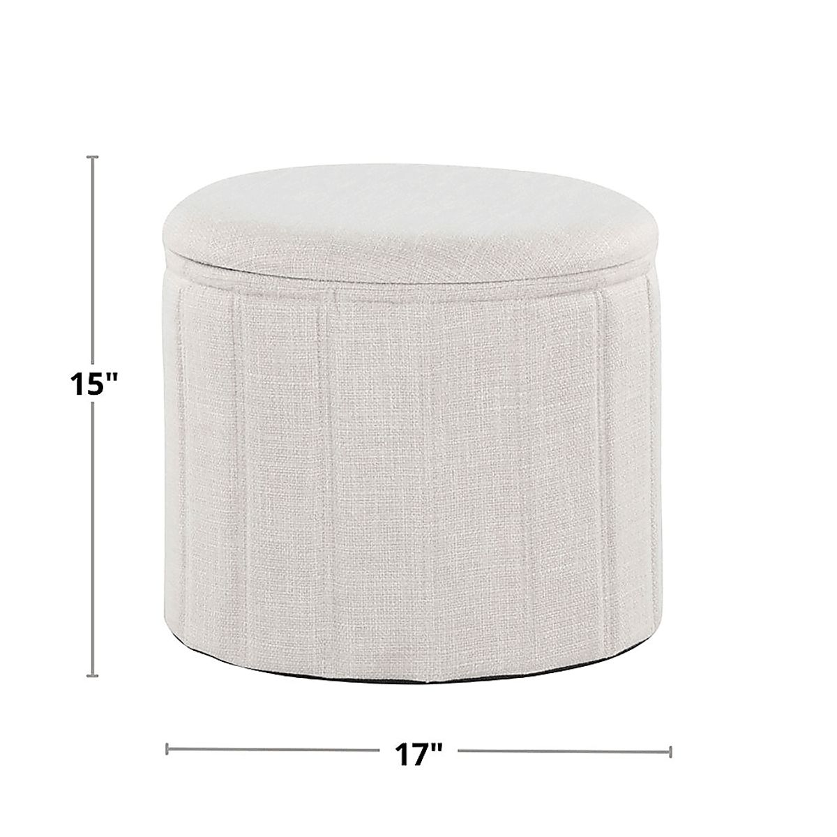Sharynwood Cream Beige Polyester Fabric Storage Ottoman | Rooms to Go