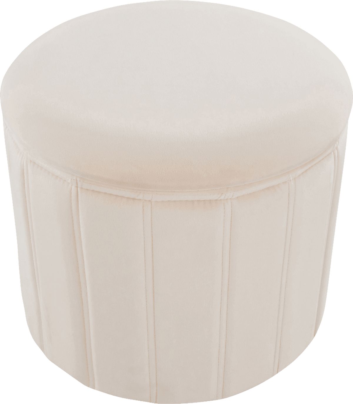 Sharynwood Cream Beige Velvet Plush Storage Ottoman | Rooms to Go