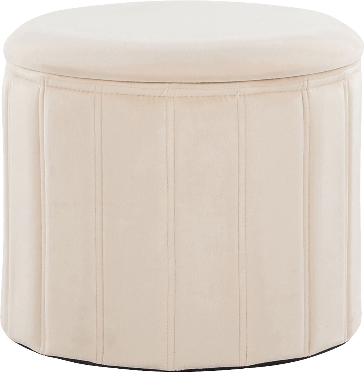 Sharynwood Cream Beige Velvet Plush Storage Ottoman | Rooms to Go