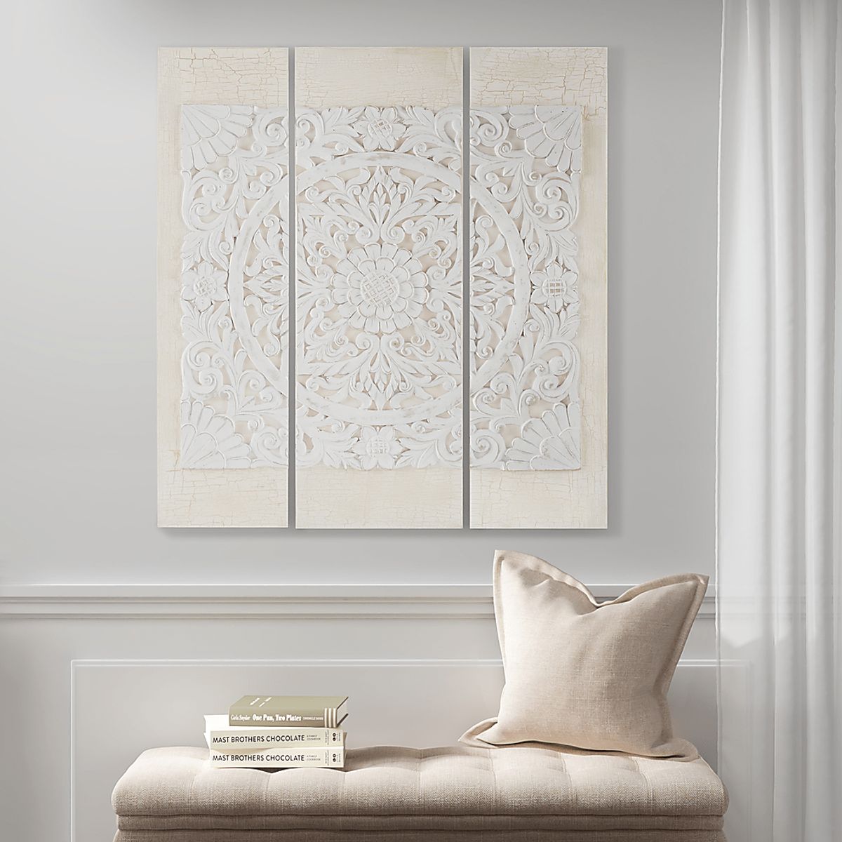 Shenma Off-White Beige,White Artwork, Set Of 3 | Rooms to Go