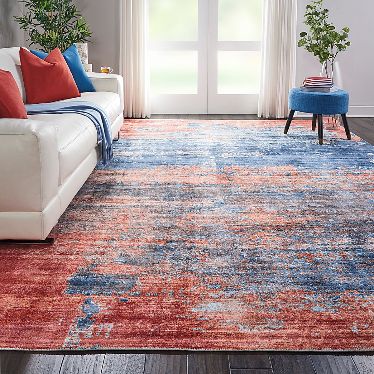 Shenoah Red Rayon Fabric Rug | Rooms to Go