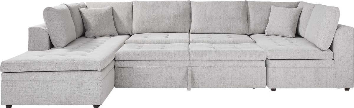 Cindy Crawford Sheridan Place Gray Chenille Fabric 3 Pc Sleeper With ...