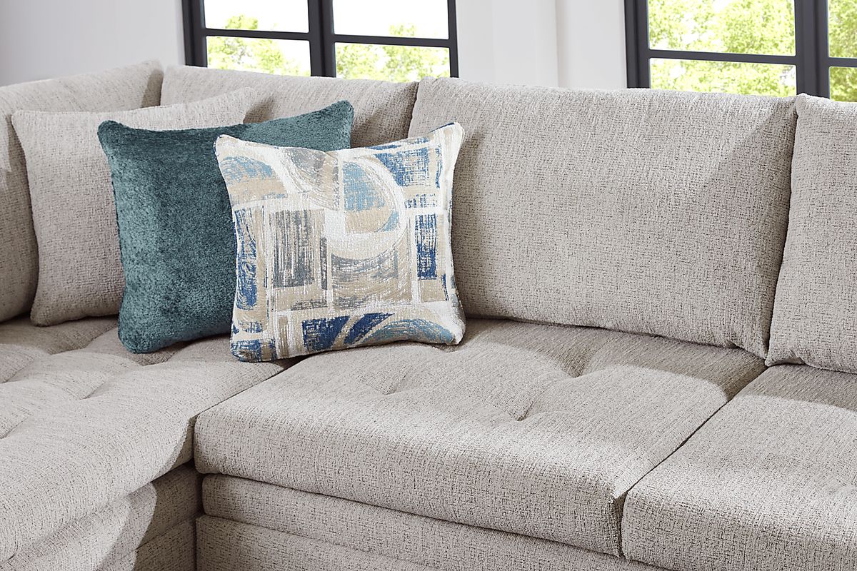 Cindy Crawford Sheridan Place Gray Chenille Fabric 3 Pc Sleeper With ...