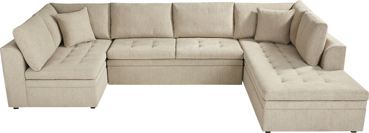 Cindy Crawford Sheridan Place Putty Beige Chenille Fabric 3 Pc With ...