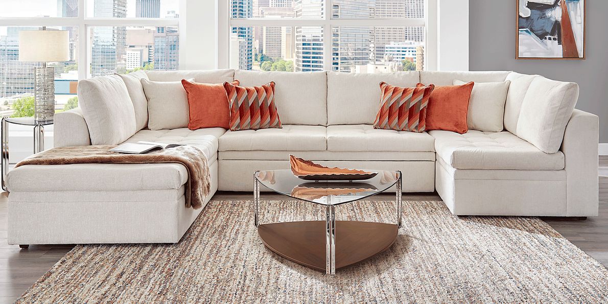 Cindy Crawford Sheridan Square 5 Pc Off-White Beige,White Chenille ...