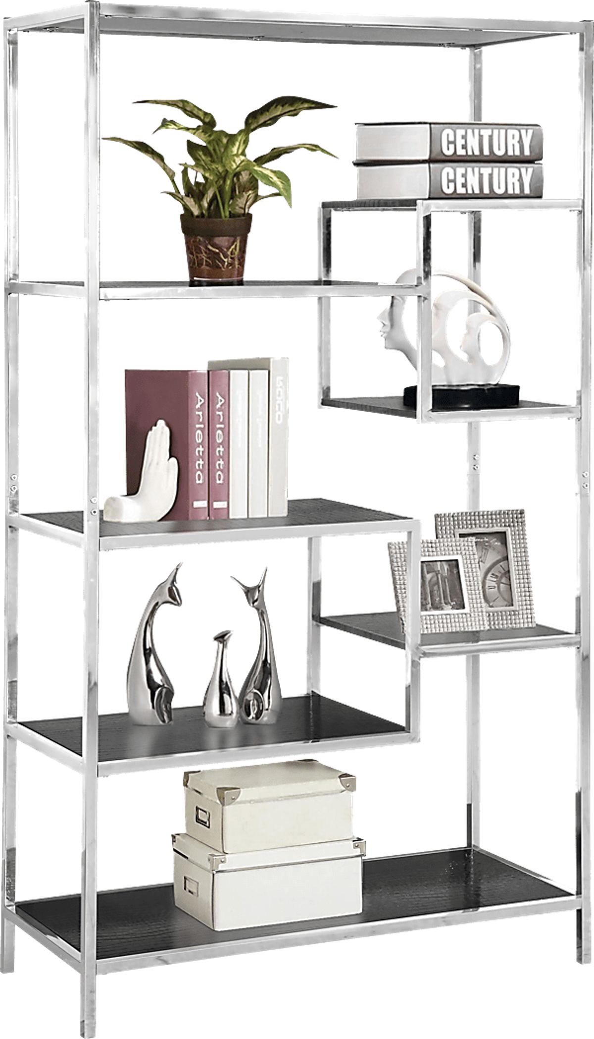 Sherwyn Chrome Metal Bookcase | Rooms to Go