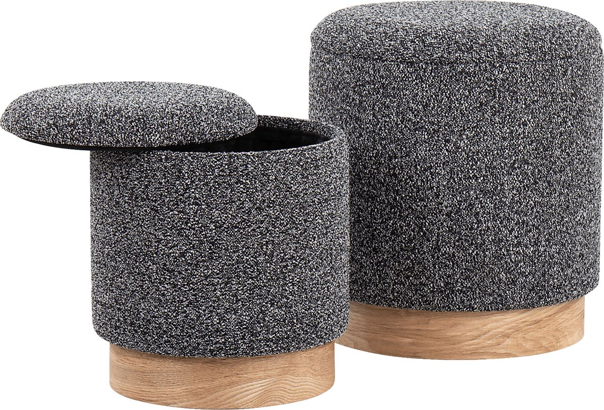 Shimoore Black Nesting Ottoman, Set of 2 - Rooms To Go